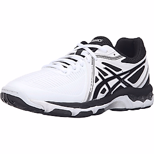 ASICS Women's Gel-Netburner Ballistic Volleyball Shoe, White/Black/Silver, 6.5 M US