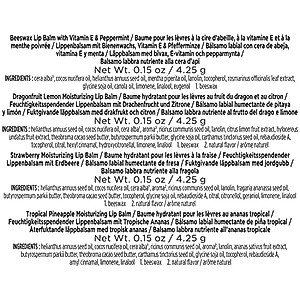 Burt's Bees Lip Balm Easter Basket Stuffers, Lip Care Gifts for All Day Hydration, In Full Bloom Set - Beeswax, Dragonfruit Lemon, Tropical Pineapple & Strawberry, 4 Pack (Packaging May Vary)