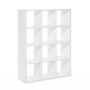 Furinno Cubicle Open Back Decorative Cube Storage Organizer, 12-Cube, White