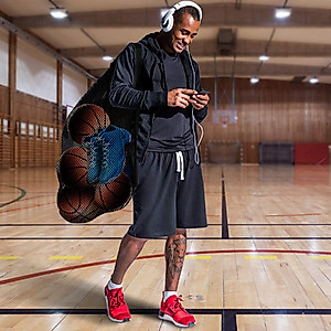 BROTOU Extra Large Sports Ball Bag Mesh, Basketball Bags Team Balls, Adjustable Shoulder Strap, Team Work Ball Bags for Holding Soccer, Football, Volleyball, Swimming Gear (30” x 40”) (2PCS)