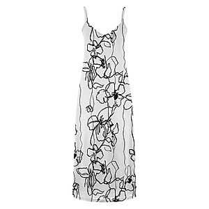 Ceboyel Women Floral Spaghetti Strap Sundress Casual Summer Long Maxi Dress Vneck Sexy Boho Dresses Trendy Beach Clothes 2023
