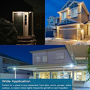 Motion Sensor Light Bulbs for Outdoor Indoor, 9W A19 Motion Detector Led Bulb, 60 Watt Equivalent, E26 800lm 5000K Daylight, Dusk to Dawn Motion Activated Security Lights for outside, Inside (2 Pack)