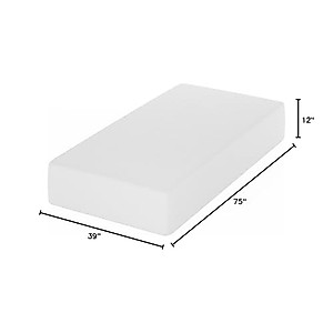Furinno Tidur Cooling Gel Memory Foam Mattress, 12 Inch, Twin, White