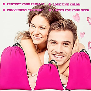 WILLBOND 6 Pieces Toy Storage Adult Bags Foldable Toy Storage Adult Bags Multi Purpose Toys Storage 3 Sizes Adjustable Ditty Bag Microfiber Pouch for Game Toy Home Storage Travel, Hot Pink