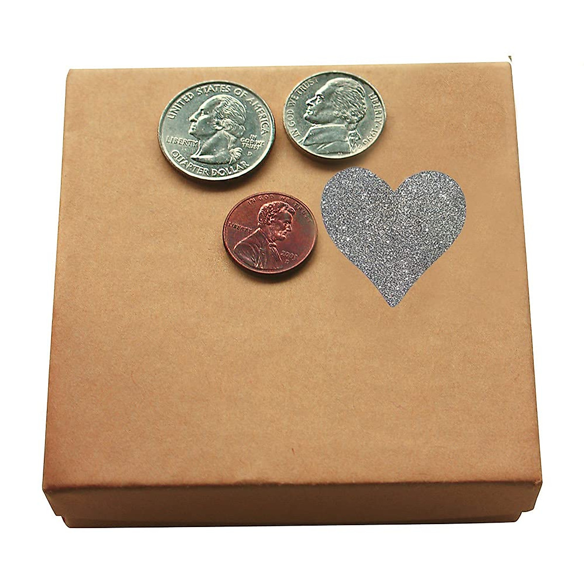 Royal Green Glitter Heart Stickers Silver Labels Perfect for Parties, Envelope Seals, Thank You, Party Favor Bags, Treat Bag Seals, and Gift Boxes 1.5" x 1.75" - 144 Pack