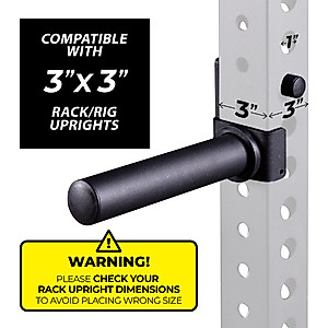 AmStaff Olympic Weight Plate Holder for Power & Squat Racks – Available 2x2 – 2.5x2.5 – 3x3 Inch Tube Sizes – Weight Plates Horn Storage Attachment for Power Squat Rack – (Pair) (3"x3" Tube Racks)