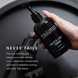 Pacinos Shave Gel - Cooling Gel with Aloe Vera - Moisturizing Mens Shaving Gel - 8 Fl. Oz