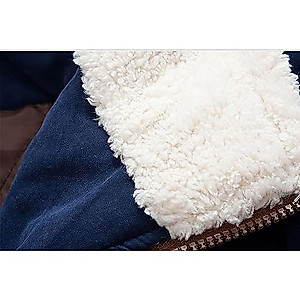 EISHOW Clearance Kids Boys Warm Thick Jackets Hooded Cotton Fleece Parka Coat Children Winter Zipper Outerwear (Navy, 7-8 years)