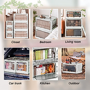 JooHome 44Qt Stackable Storage Bins, Lidded Collapsible Storage Bins, 1 Pack (White)