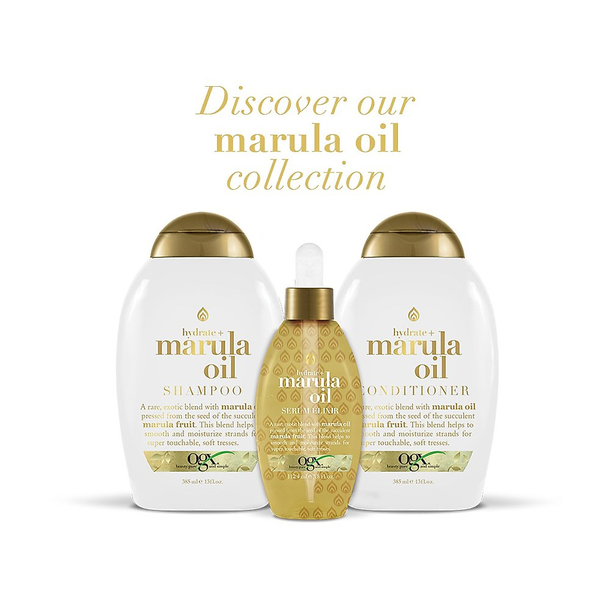 OGX Hydrate and Marula Oil Serum Elixir, Gold 3.8 Fl Oz