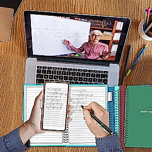 Smart Reusable Notebook, 5.9 x 8.5” Smart Notebook with Pen and Microfiber Cloth Included, Waterproof Reusable Notebook Digital Planner for Work School Journal Writing