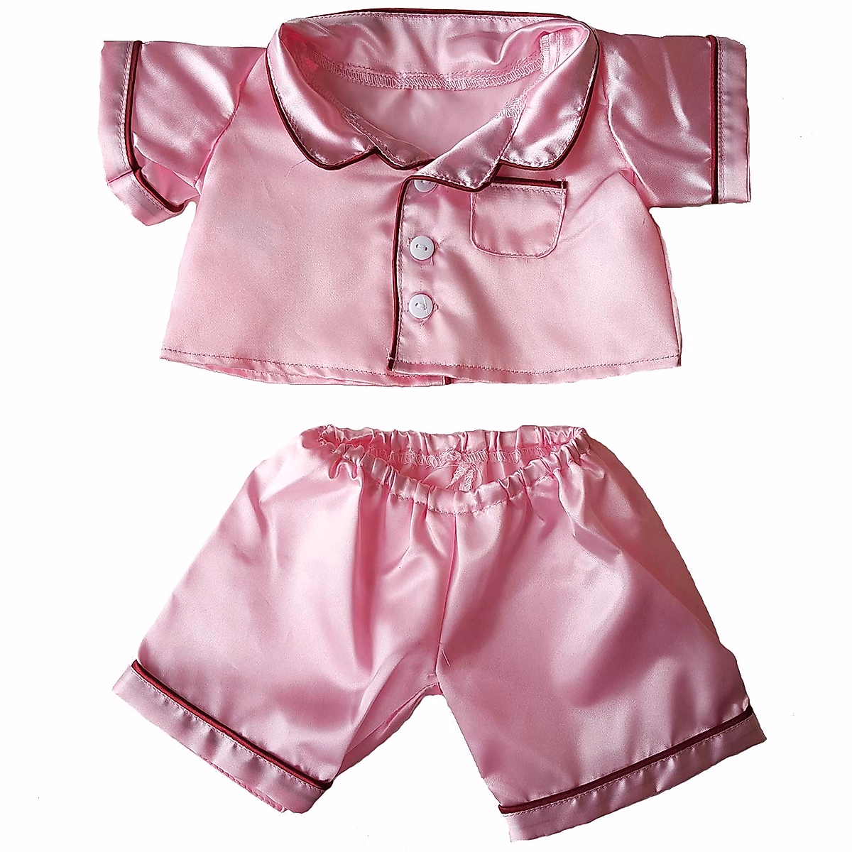 Pink Satin PJ's Clothes Outfit Fits Most 14" - 18" Build-A-Bear and Make Your Own Stuffed Animals