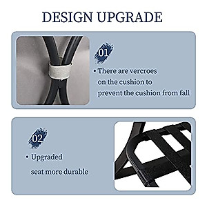 Oakmont Outdoor Furniture 3 Piece Conversation Bistro Set Rocking Chairs and Glass Top Table, Thick Cushions, Black Steel (Grey)