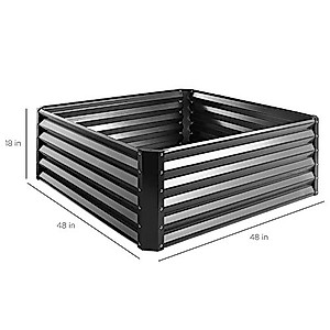 Best Choice Products 4x4x1.5ft Outdoor Metal Raised Garden Bed, Medium Root Box Planter for Vegetables, Flowers, Herbs, and Succulents w/ 179 Gallon Capacity
