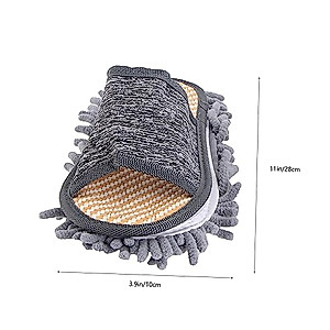 Lurrose 1 Pair Slippers Floor Cleaner Mop Cleaning Slippers Microfiber Floor Mop Cleaning Mops Dusting Slippers Mops for Floor Cleaning Slippers for Home Cleaning Floor Slippers Chenille