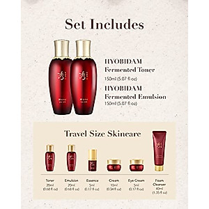 SOORYEHAN HYOBIDAM FERMENTED SKINCARE GIFT SET - Korean Skincare, Revitalizing Toner, Emulsion Lotion, Essence, Cream, Cleansing Foam, Sheet Mask (400ml / 13.52 Fl Oz) by LG BEAUTY