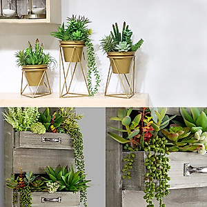 HUIANER Artificial Succulent Plants, 13.4" Fake Hanging String of Pearls Simulation Greenery Plants for Christmas Wall Home Kitchen Office Garden Wedding Decor, Pack of 2