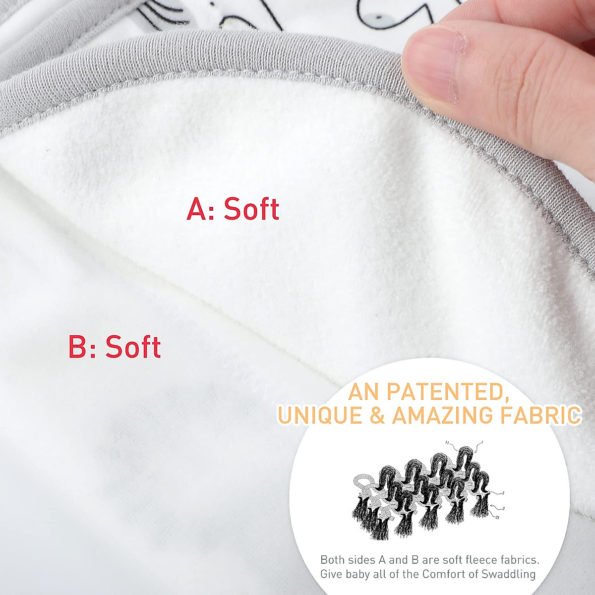 Knirose Noiseless Patented-Velcro Baby Infant Wrap Swaddle Blankets for Newborn Baby Boys Girls 0-3 Months, Wearable Swaddle Sleep Sacks Easy Diaper Changing Sleeping Bag with Zipper