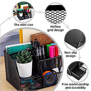 MDHAND Office Desk Organizer and Accessories Desk Drawer Organizer with 6 Compartments, Mesh Pencil Desk Organizer For Home Office