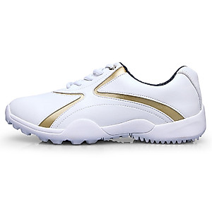 PGM Waterproof Spikeless Golf Shoes for Women Gold
