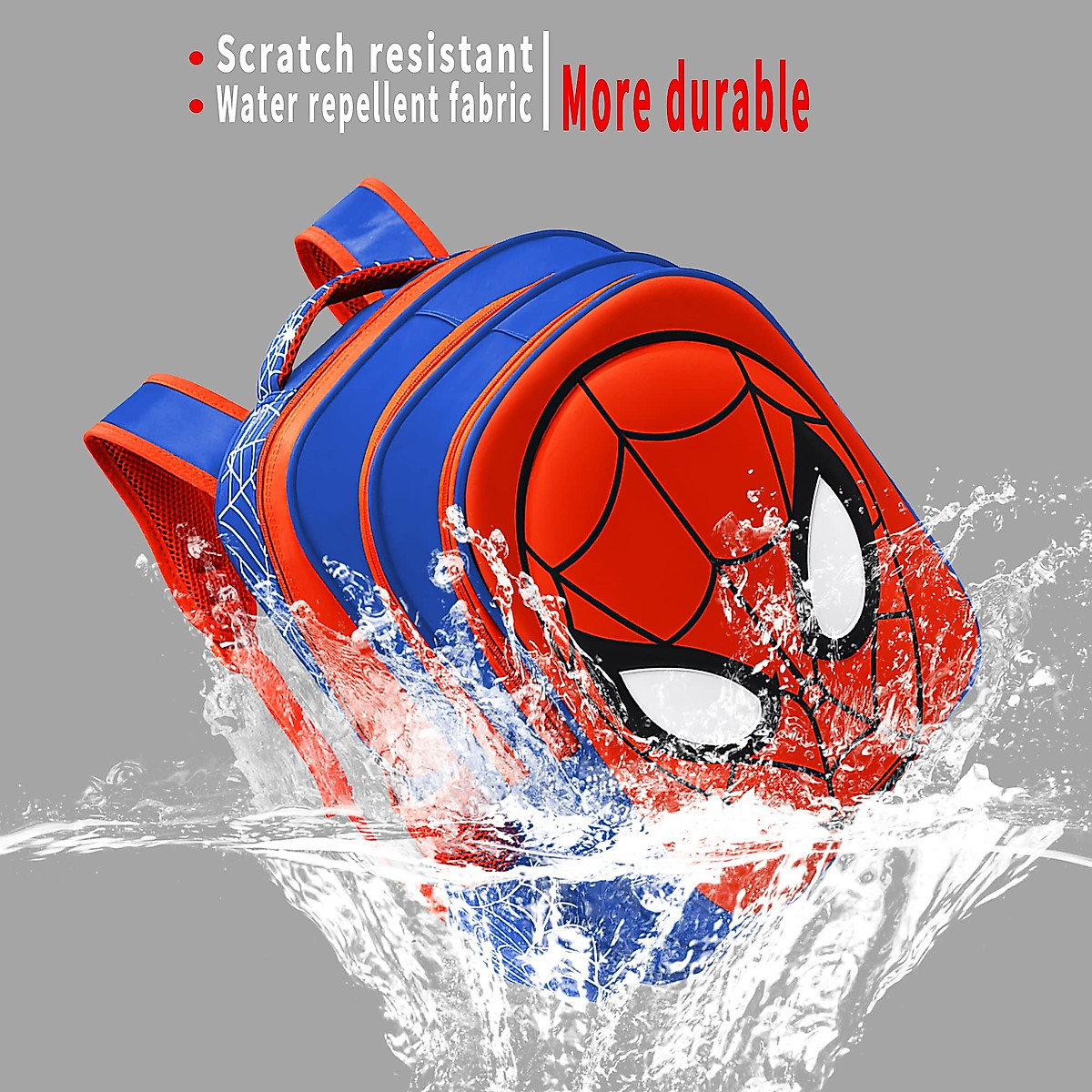 Toddler School Backpack 3D Comic Schoolbag Waterproof Lightweight Backpack for Elementary Student Schoolbag Kids（Blue M）