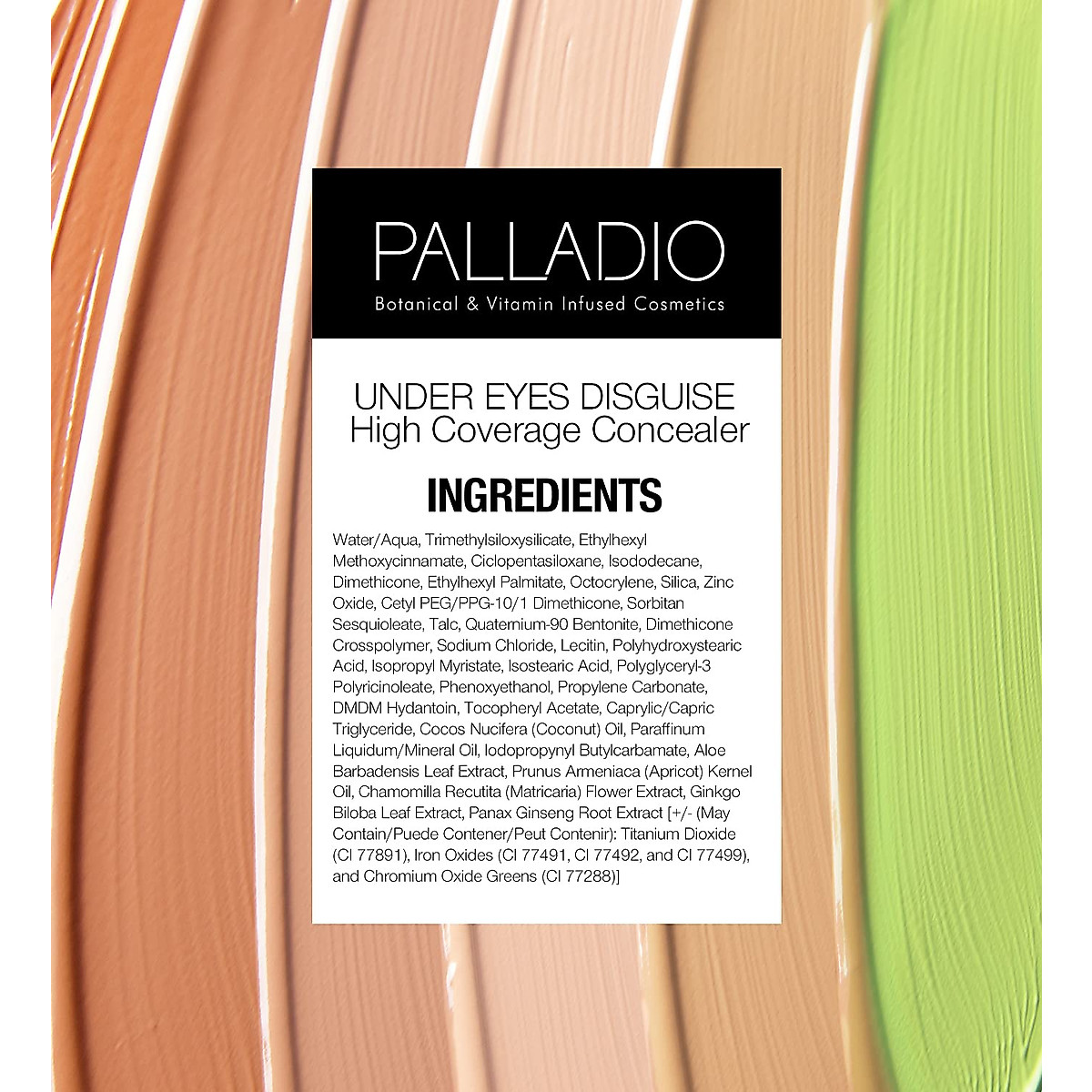 Palladio Full Coverage Concealer, Under Eyes Disguise, Creamy Face and Eye Concealer, Evens Skin Tone, Conceals Blemishes, Dark Circles and Fine Lines, Use with Concealer Brush, Peach Tea