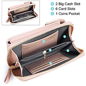 Valentoria Womens Crossbody Bag Cell phone Wallet Small Shoulder Purse Leather Card Handbag