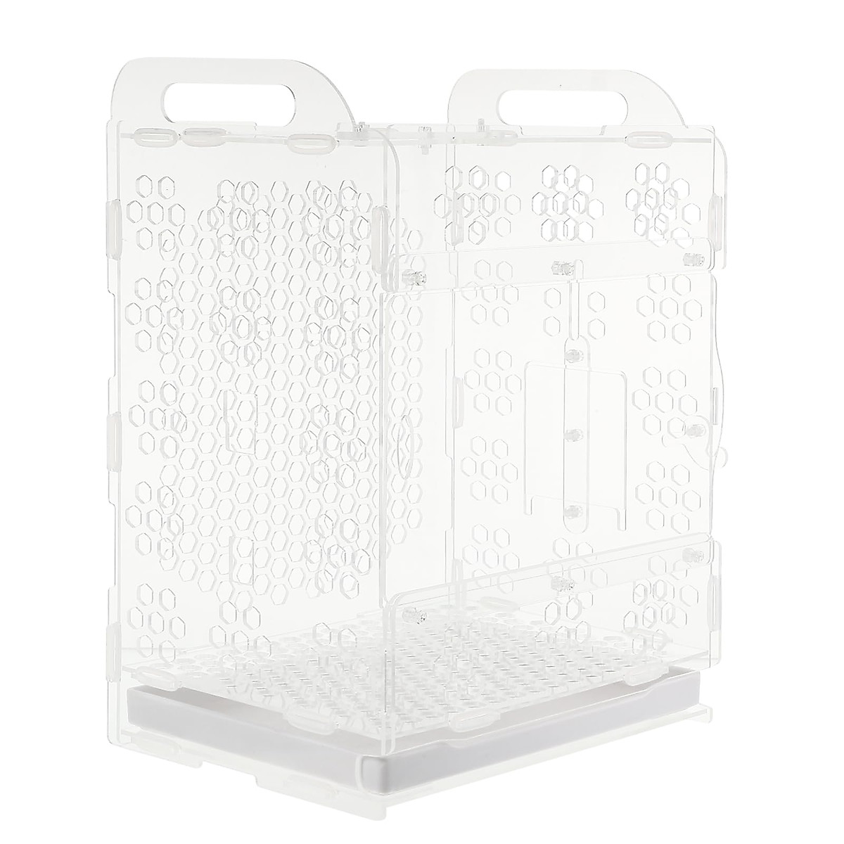 iplusmile Portable Bird Cage, Clear Acrylic Birdcage Hanging Bird Cage House Bird Bath Cage for Parrots, Parakeets, Macaw Lovebirds Bird Accessories