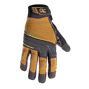Custom Leathercraft160M Contractor XtraCoverage Flex Grip Work Gloves, Medium , Black