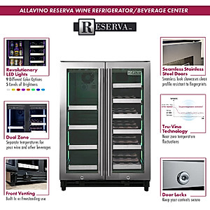 Allavino VSBCW34FD-2S Beverage Center, 24" Wide, Stainless Steel Front Shelves