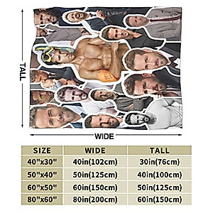 Hamklla Ryan Reynolds Collage Blanket Ultra-Soft Micro Fleece Blanket Warm Cozy Plush Bed Blanket Lightweight Sofa Throw Blanket, Black, 50''x40''