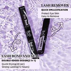 B&Q Lash Extension Kit 192 PCS Eyelash Extension Kit D Curl Lash Clusters Kit Wispy Individual Lash Kit DIY Lash Extension Kit with Lash Glue and Remover Applications (B05+B06, Kit)