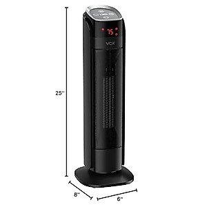 Space Heater,VCK 1500W 24" Portable Electric Heaters for Indoor Use,75° Oscillation,3 Modes,8H Timer, Quite PTC Ceramic Heating with Thermostat,Safety Protection,Remote for Office,Home Bedroom