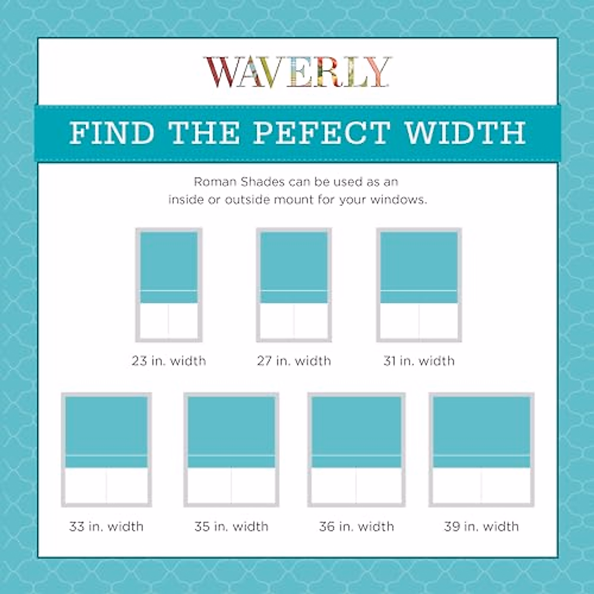 Waverly Adonis Medallion 100% Blackout Roman Shade, Cordless and Noise Reducing Window Shade for Privacy, Thermal Window Treatments for Energy Saving Benefits, 27 in Wide x 64 in Long, Natural