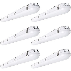 OSTEK LED Vapor Tight Light, 4FT 5200LM 40W-50W-60W Power Tunable Vapor Proof Light, 3CCT 3000k-4000k-5000k, IP65 LED Shop Light for Garage, Car Wash, Walk-in Freezer, 100-277V, UL&DLC Listed (6-Pack)