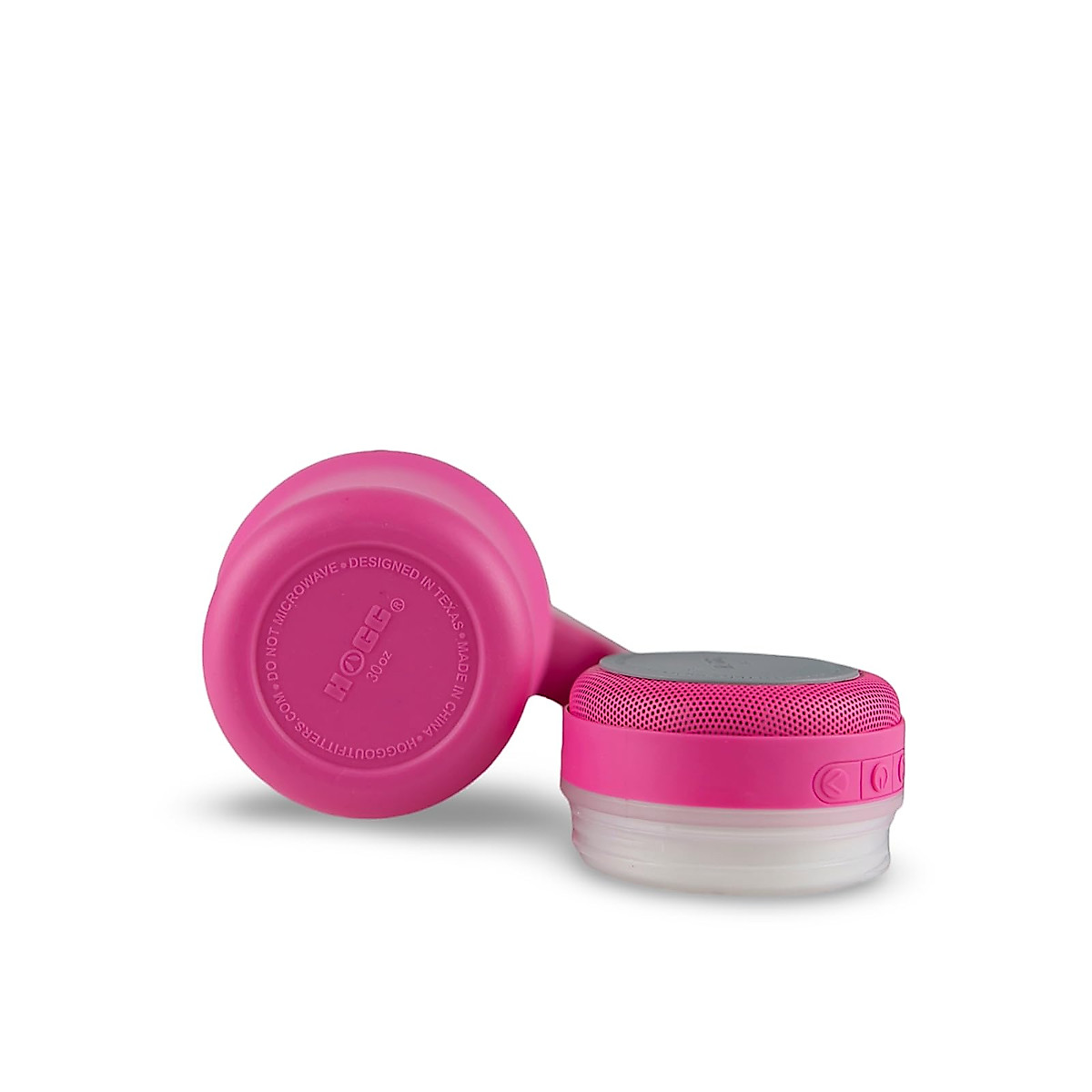 Hogg Bluetooth Speaker Tumbler - 30 oz Pink Tumbler with Handle and Built-in Speaker