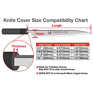 Yoshihiro Natural Magnolia Wood Saya Cover Blade Protector for Yanagi (270mm)