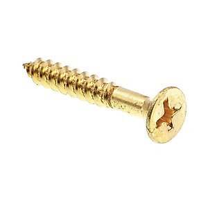 Prime-Line 9035641 Wood Screw, Flat Head Phillips, #10 X 1-1/4 in, Solid Brass, Pack of 25