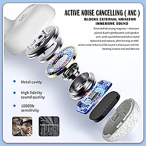 Xmenha True Wireless Noise Cancelling Earbuds Small Smallest Tiny Mini Invisible Earbuds Hidden for Small Ears Invisible Headphones in Ear Hidden Headphones Work