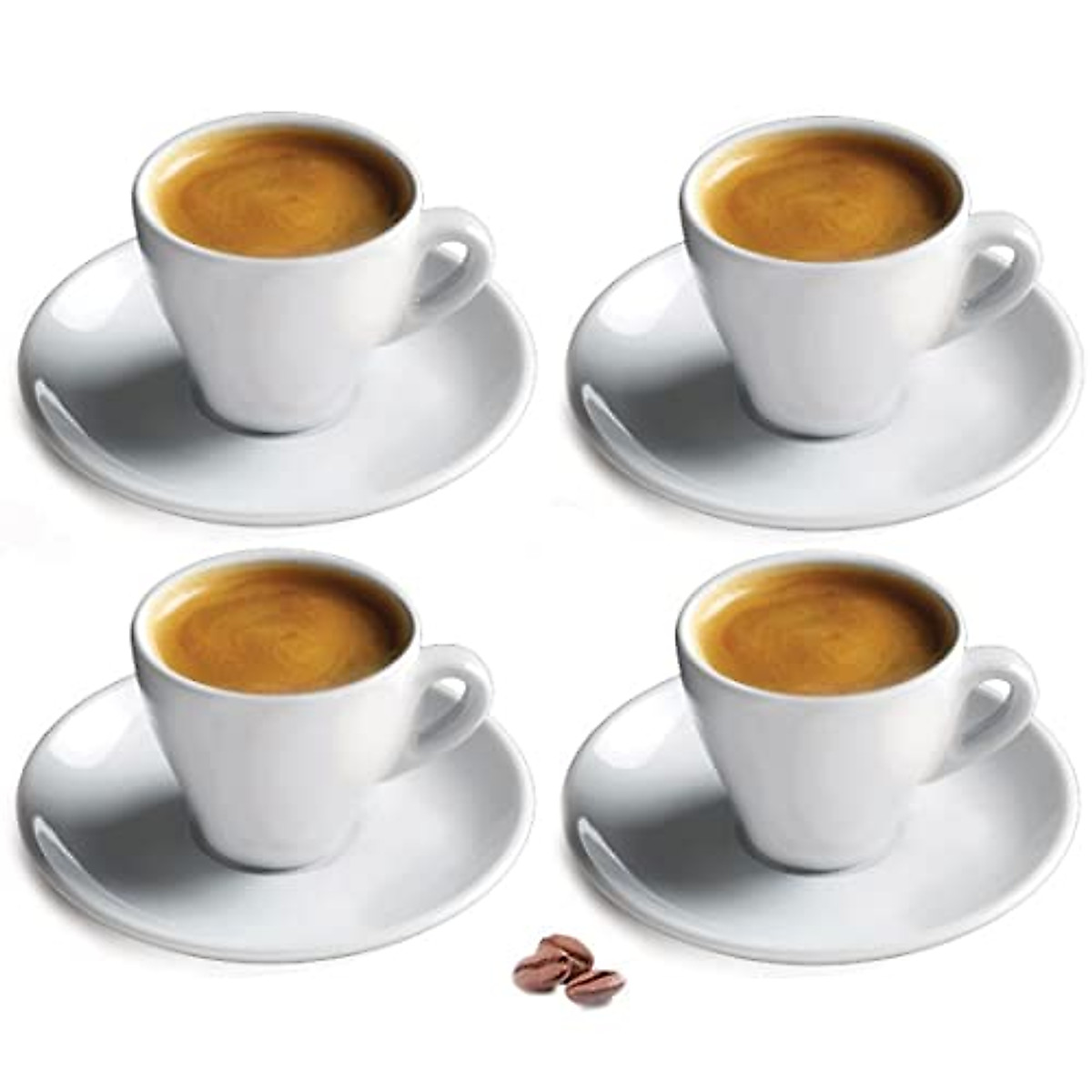Cusinox White Porcelain Espresso Cup Sets for Espresso Coffee, 2 Oz