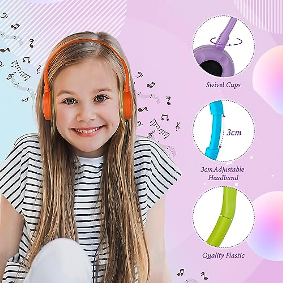 OSSZIT Classroom Kids Headphones Bulk 100 Pack Class Set of Headphones for Students Children Toddler Boys Girls Teen and Adult 10 Colourful (100 Mixed)