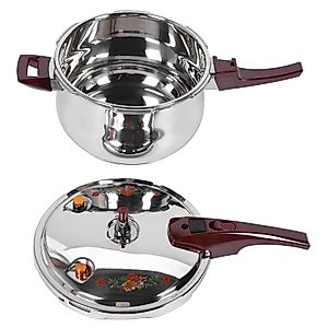 Stainless Steel Pressure Cooker 80KPA, Cookware Pressure Canner Rice Cooker with Safety Valve Devices, Compatible with Gas & Induction Cooker (9L)