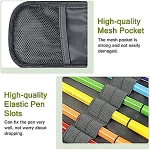 Pencil Case Large Capacity Pencil Pouch, Pencil Bag with Three Compartments Organizers, Pencil Case Canvas Pencil Pouch Holder for Students Kids Teens Adults - 9.05 x2.75 x4.72 inches