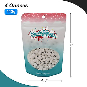 Spooky Eye Toppers - 4 oz Resealable Stand Up Candy Bag - Edible Baking Decorations - Funny White Googly Eyes for Cupcakes, Cakes, Cookies, Brownies - Halloween, Easter, and Edible Art Project Candy