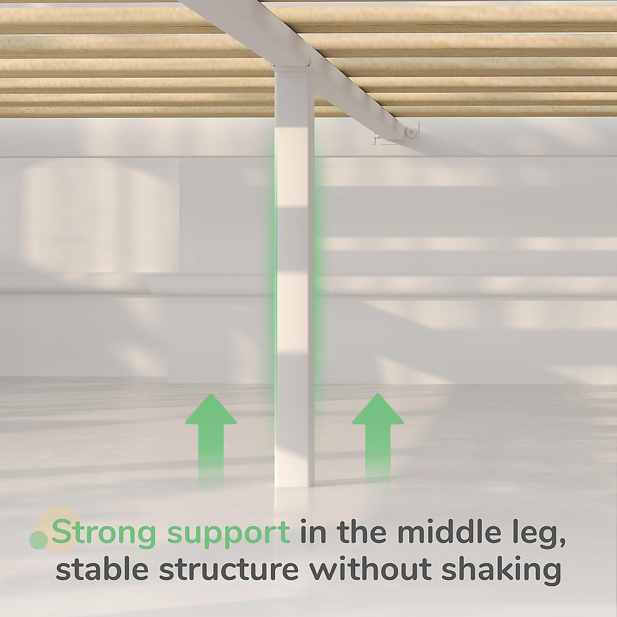 Novilla Full Size Bed Frame with Headboard, Metal Platform Bed Frame, Heavy Duty, No Box Spring Needed, Wood Slat Support, Easy Assembly, White
