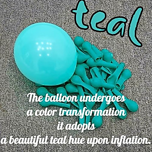 Teal Blue Balloons, 60 PCS Turquoise Blue Balloons with Transparent Balloon Metallic Blue Balloons, Pastel Baby Blue Balloons Pearl Teal Balloons for Ocean Shark Sea Mermaid Theme Party Decorations