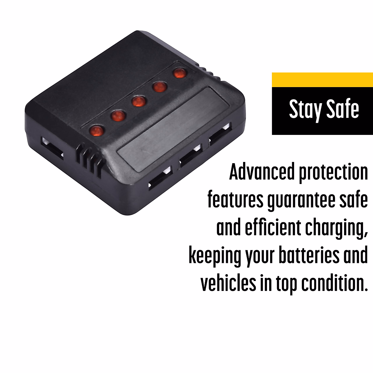 Top Race Drone Batteries - RC Charger 1-6S AC/DC 80W and Battery Charger DC 3.7V 1S 1 Cell RC Charger Micro 5 Ports with LED Indicator - Drone Battery Charger - Wide Type Compatibility Remote, Droid