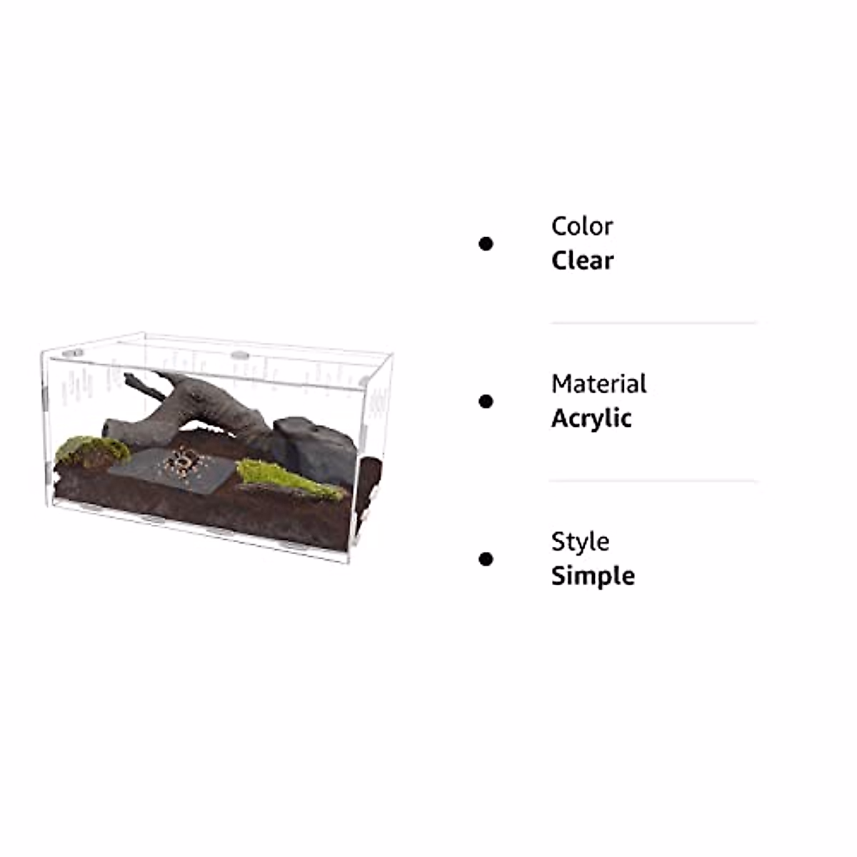 winemana Reptile Terrarium, Tarantula Enclosure, 16" x 11" x 6" Acrylic Large Feeding Tarantula Habitat Box for Small Animals Insect Home Office
