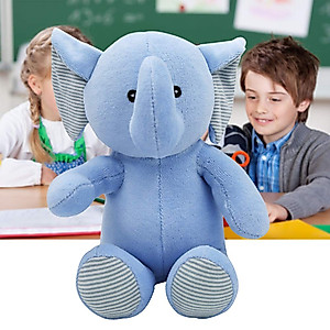 Benaturalbaby Organic Cotton Animal Elephant - Soft Toy Stuffed Animal Plush Elephant (Infant Baby First Lovely Elephant), 7.9 inch (Blue)