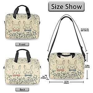 Cute Bunny Couple Laptop Bag for Women Men Business Crossbody Computer Bag Laptop Case Water Resistant Travel Messenger Briefcase with Handle Fits 13 14 15 16 Inch Notebook and Laptop